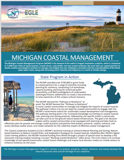 Michigan Coastal Management Fact Sheet - Coastal States Organization